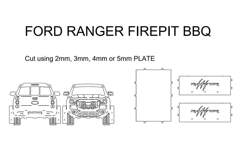 Ford Ranger Fire Pit BBQ DXF File - Etsy