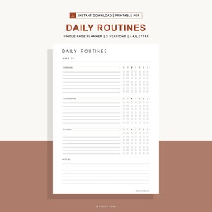 Printable Daily Routine Planner Daily Habit Tracker Template Daily ...