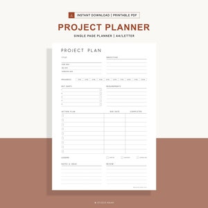 Printable Project Planner Template Project Management Template Task ...