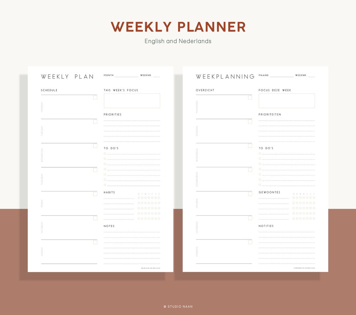 Productivity Planner Bundle Printable Daily Planner Template Printable ...