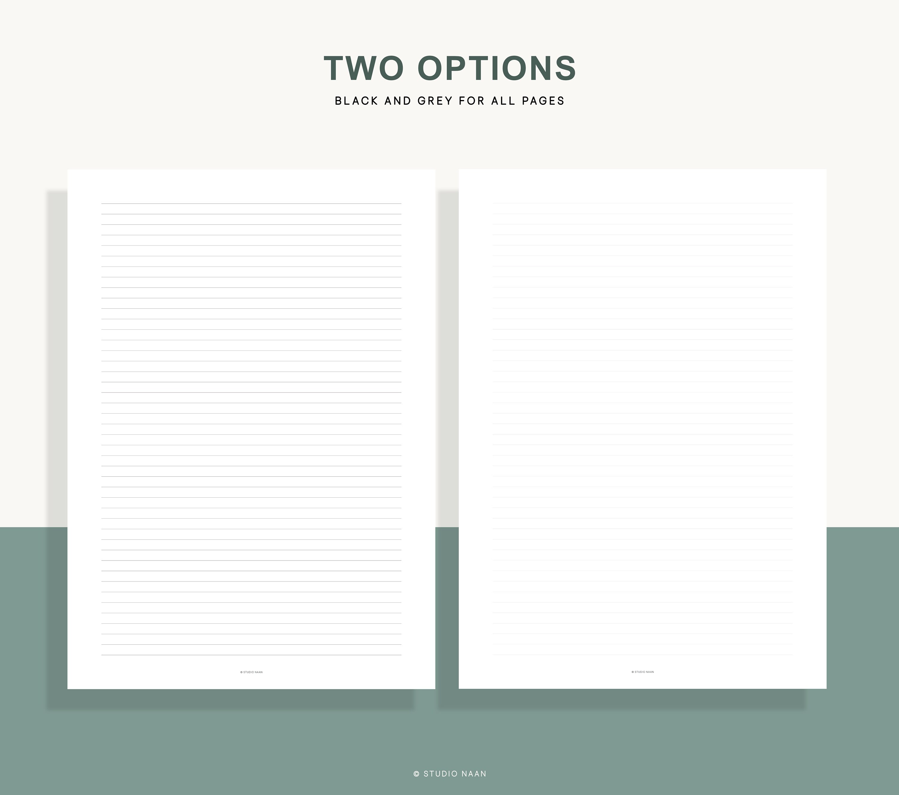 Printable Notebook Pages Blank Line Pages for Notebooks Basic Notes ...