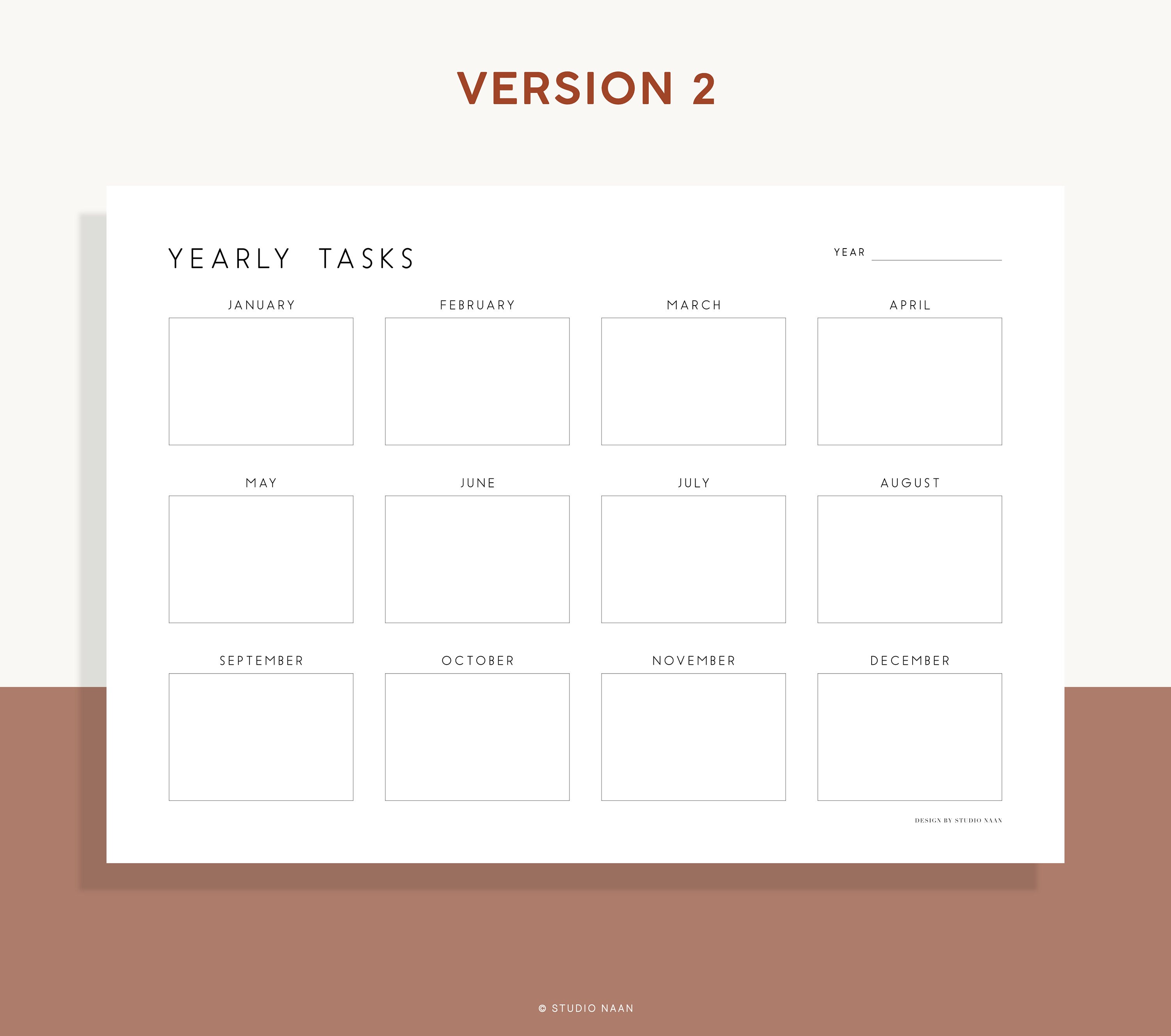 Yearly Task Planner Printable Chores Planner Template Yearly to Do List ...