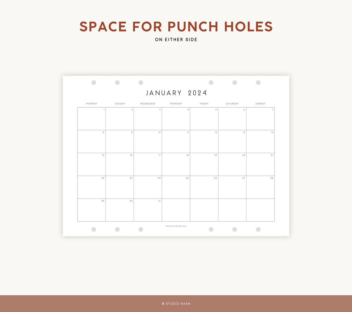 Monthly Calendar 2024 Printable Planners Monthly Calendar Template ...
