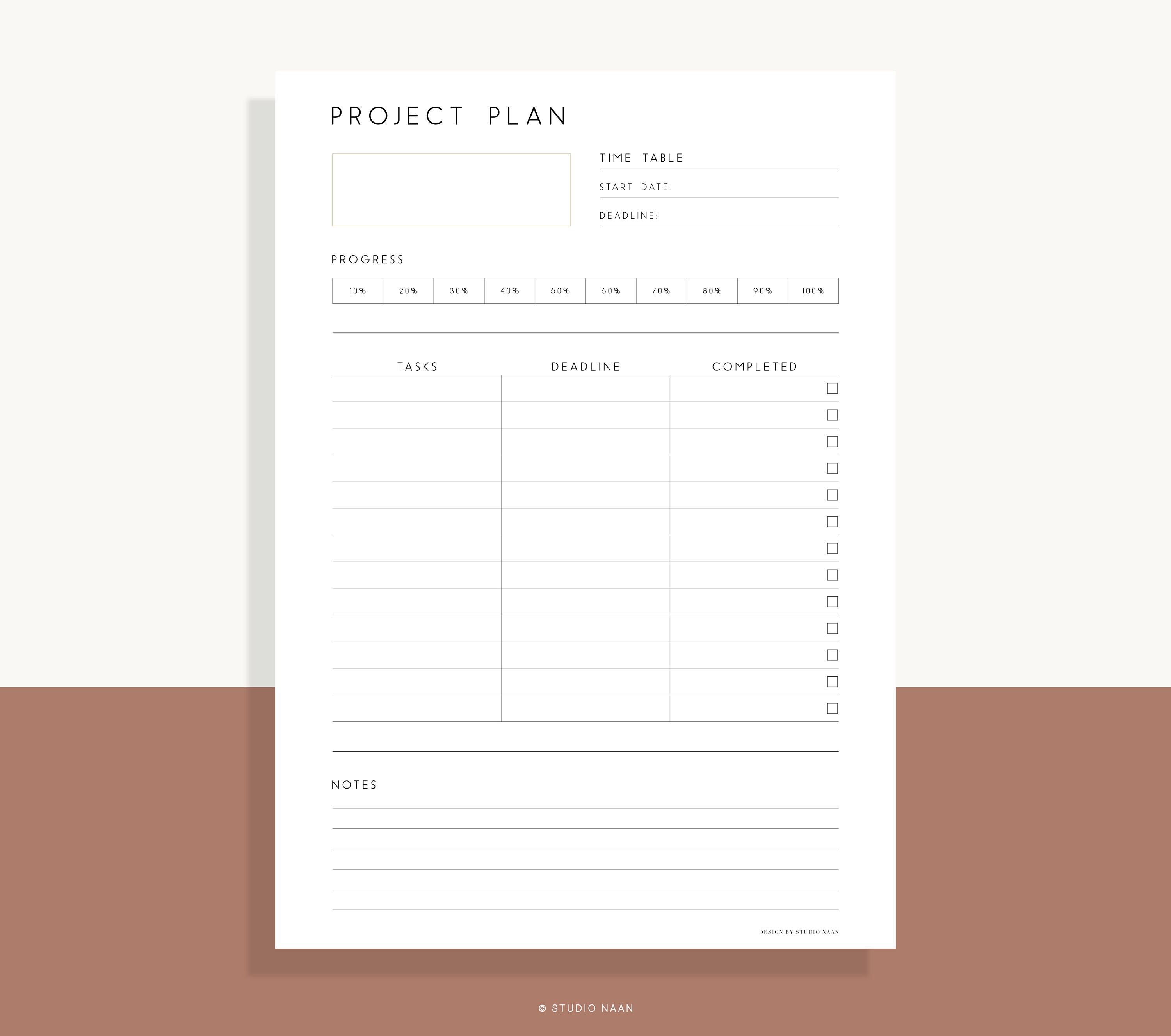 Project Management Template Printable Project Planner Template Project ...