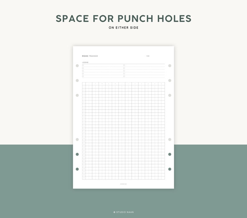 Mood Tracker Printable Yearly Mood Tracker Template Track Your Daily ...