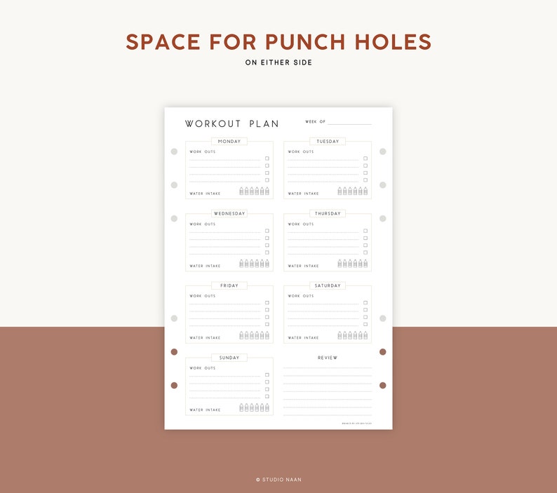 Weekly Workout Planner Printable Exercise Schedule Template Weekly ...
