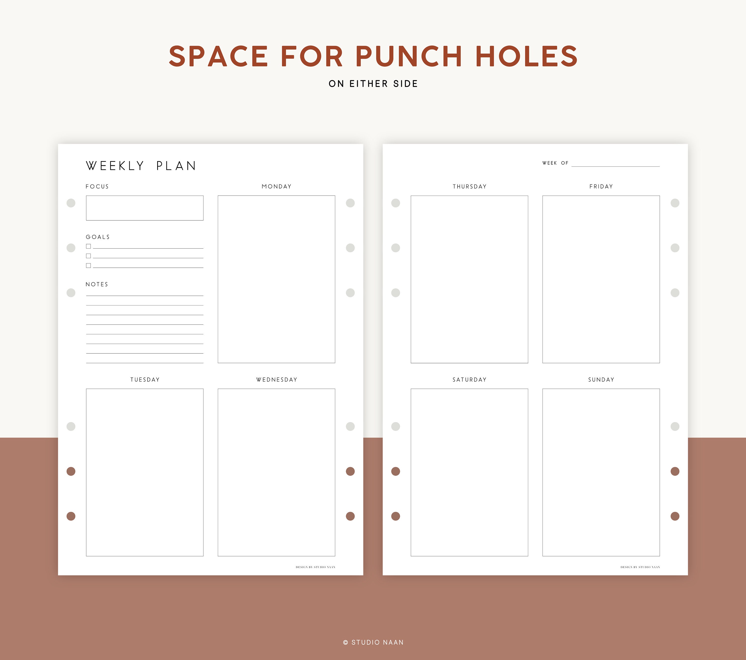 Weekly Planner Overview 2 Page Printable Weekly Schedule Note Planner ...