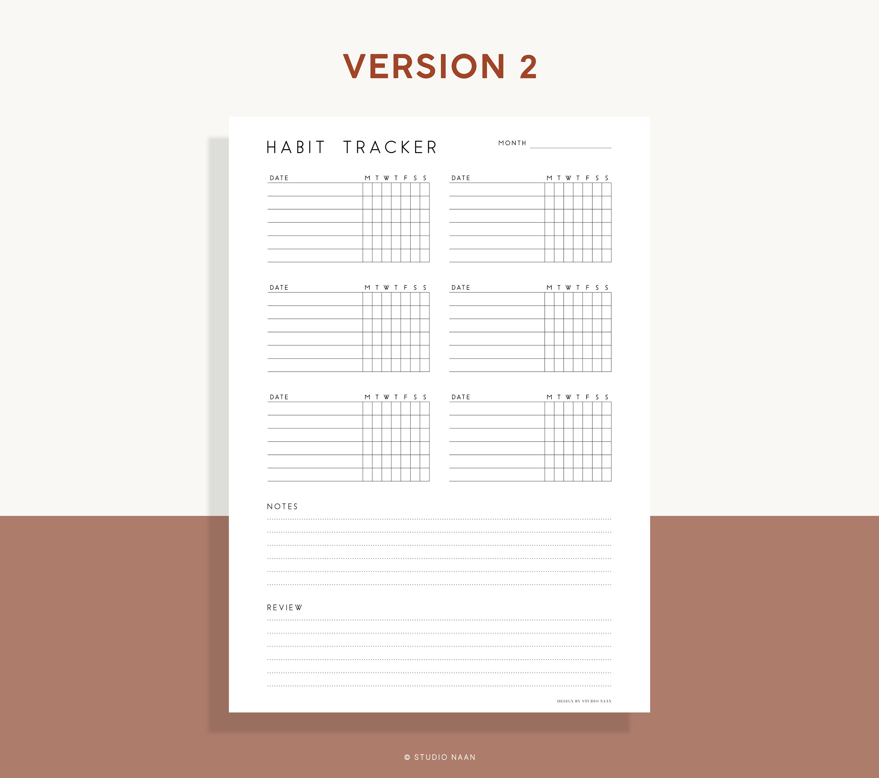 Monthly Habit Tracker Printable Routine Tracker Template Minimal ...