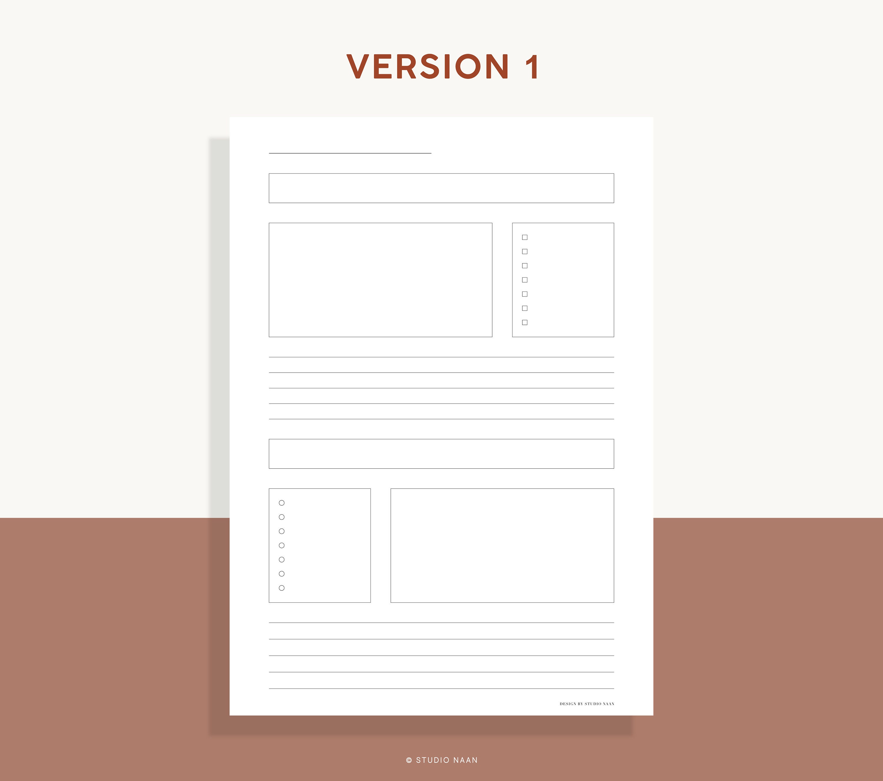 Blank Pages Template Daily Checklist Printable Weekly Goal Tracker Create Your Own Planner - Etsy