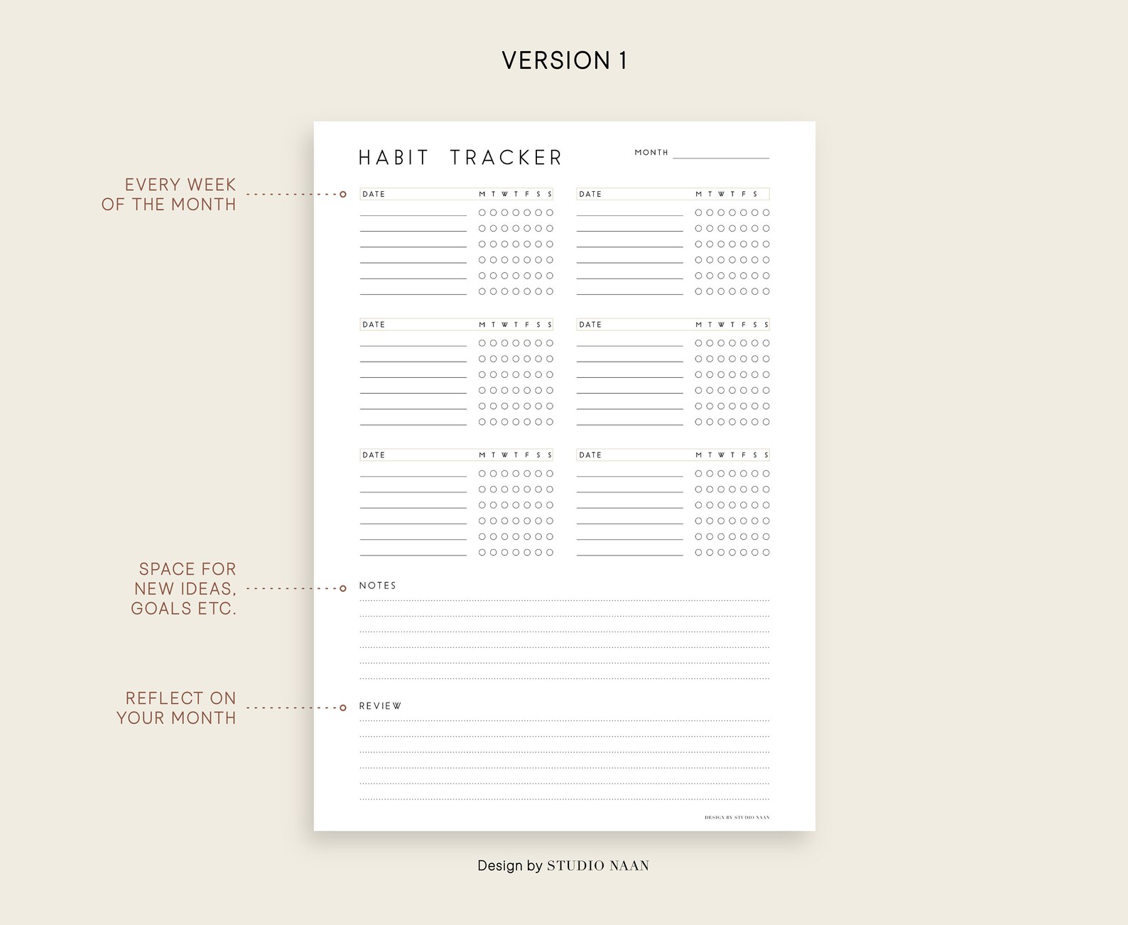 Monthly Habit Tracker Printable Routine Tracker Habit - Etsy