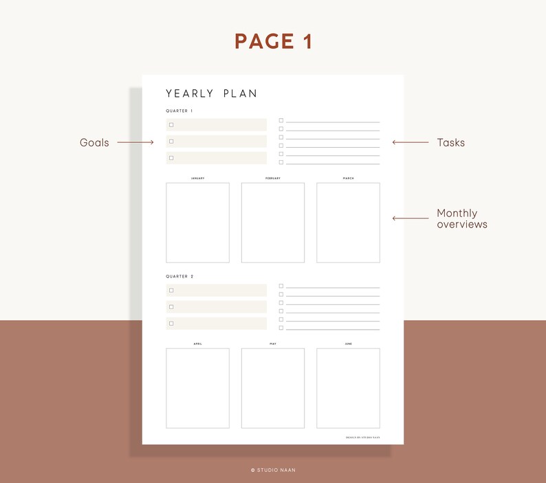 Quarterly Planner Printable Yearly Productivity Planner Printable Goal ...