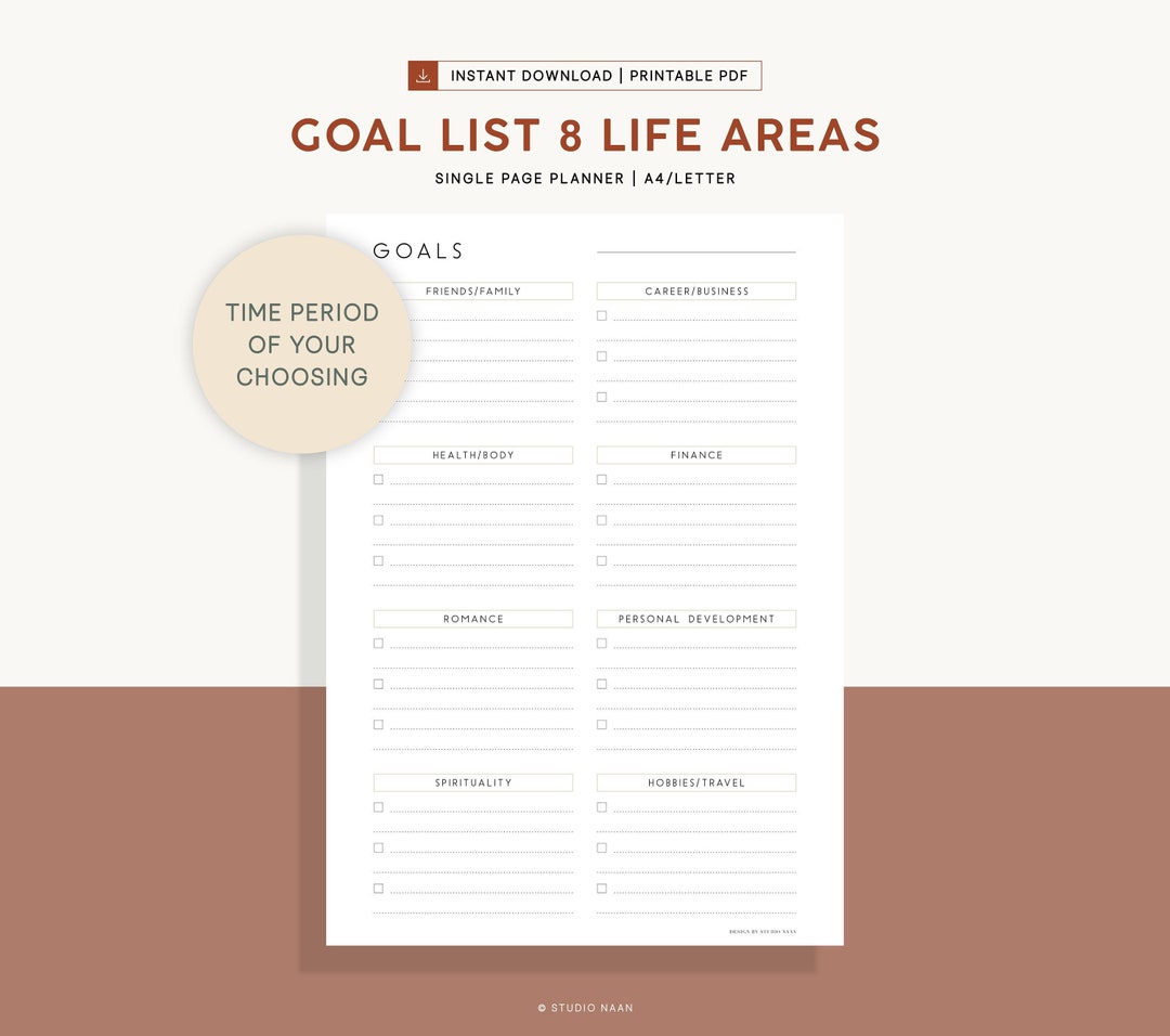 Plan Your Dream Life Printable Goal Setting Planner Undated Goal ...