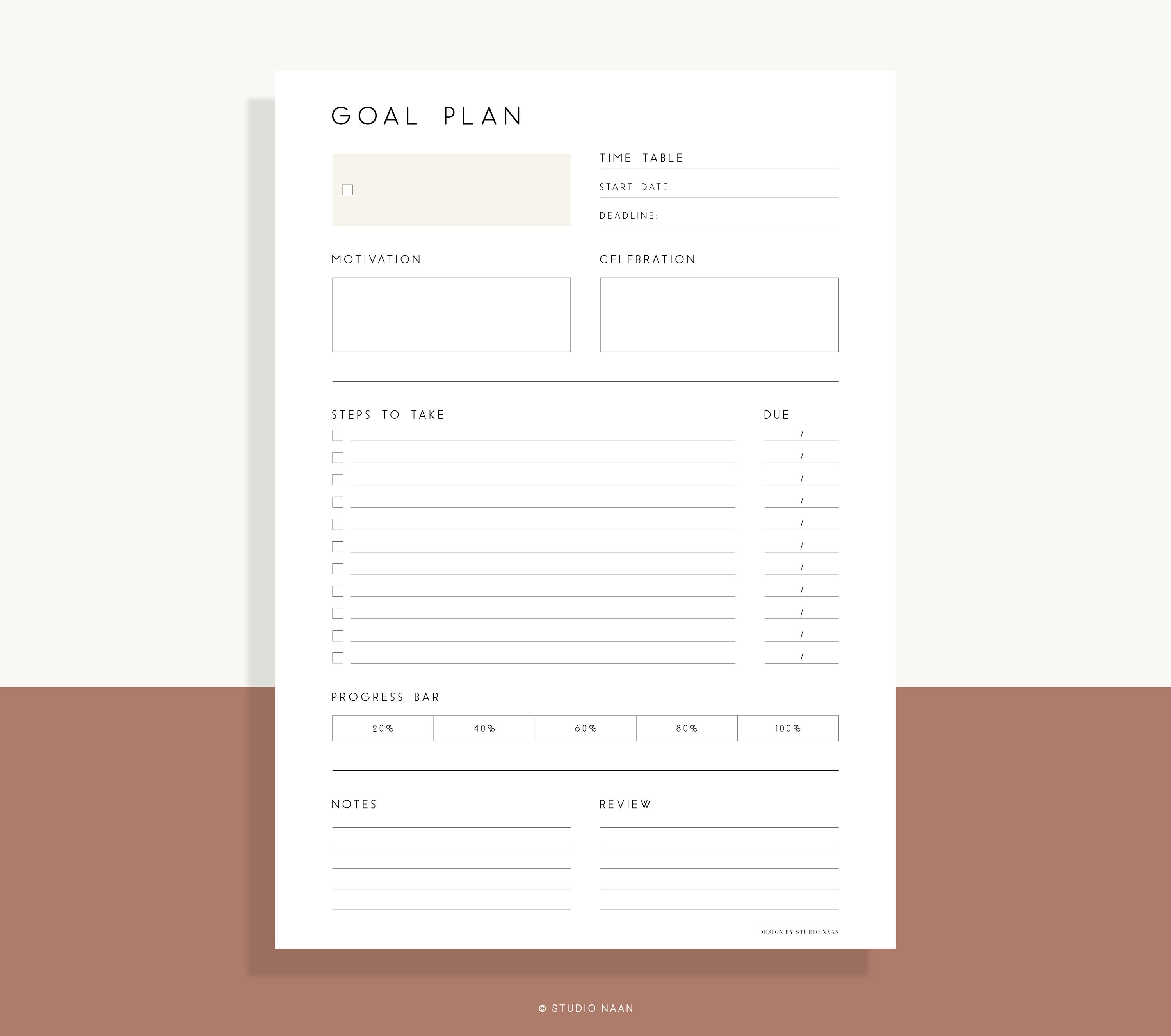 Goal Planner Printable Goal Setting Template Set Your Goal - Etsy