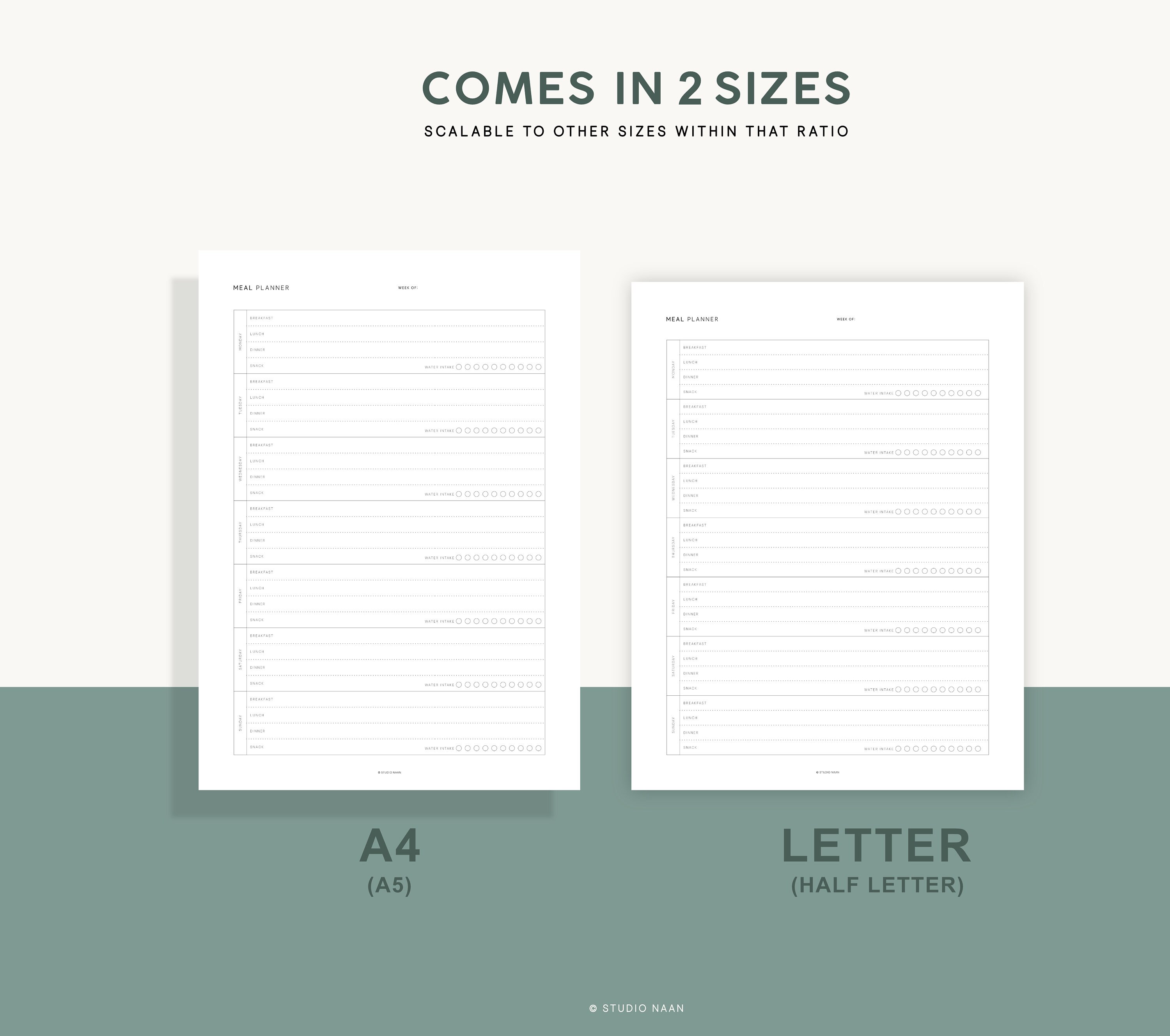 Weekly Meal Planner and Water Intake Tracker Printable Meal Schedule ...