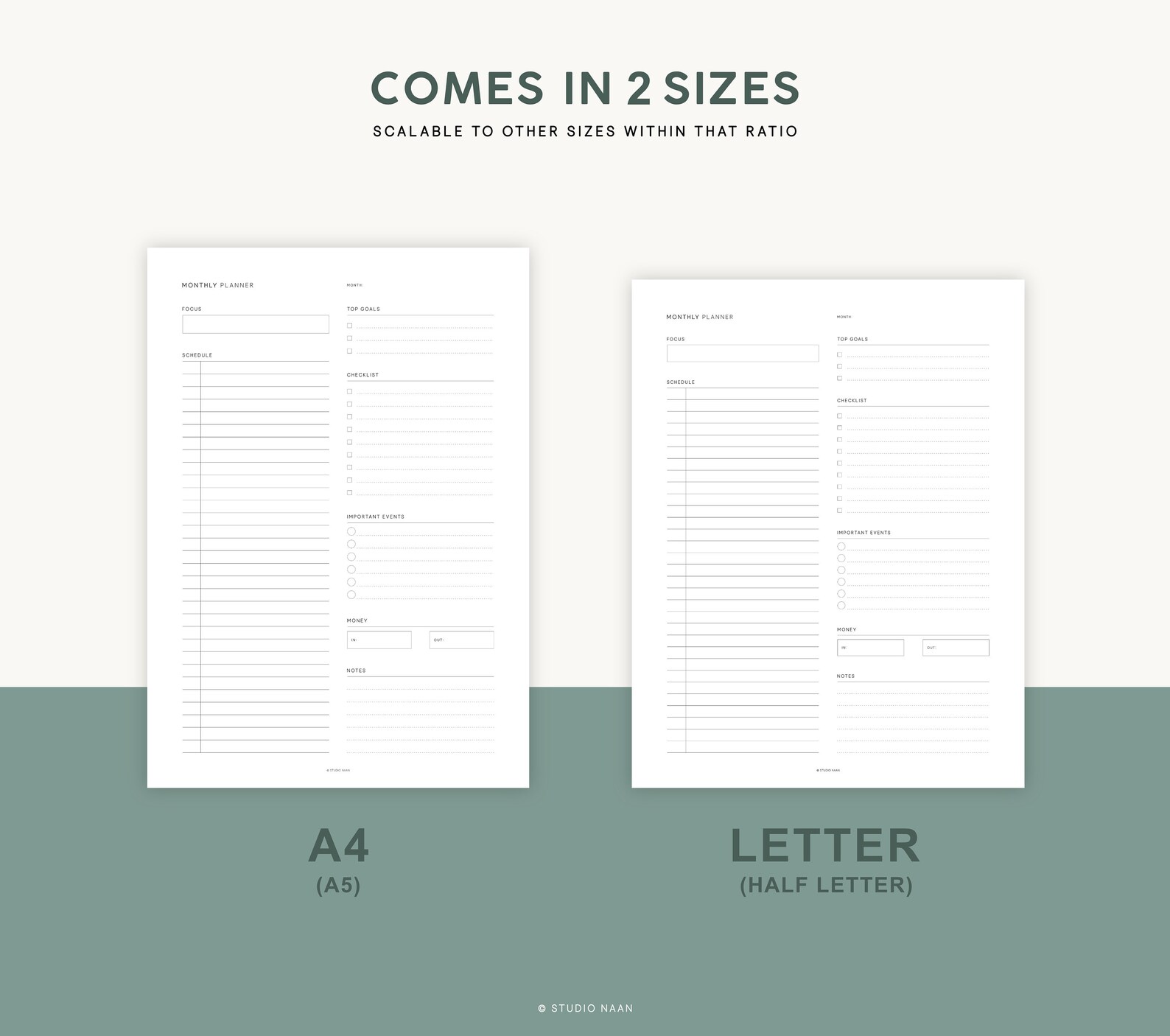 Monthly Productivity Planner Printable Goal Planner Minimal Monthly ...