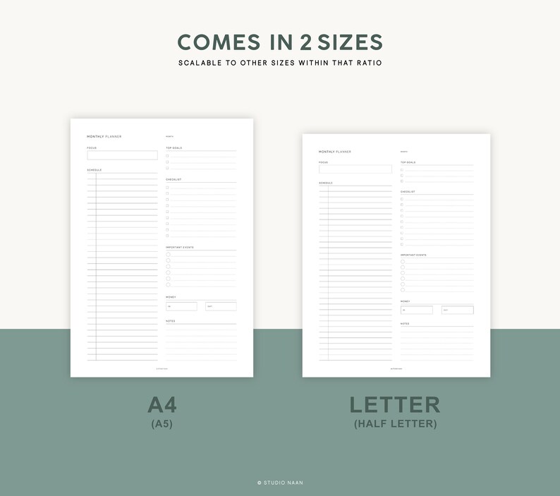 Monthly Productivity Planner Printable Goal Planner Minimal Monthly ...