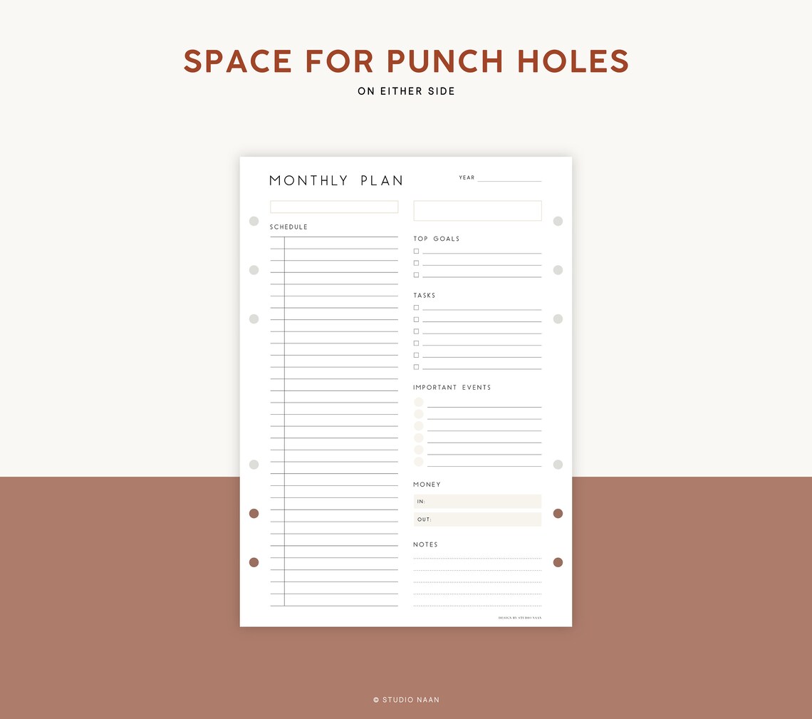 Monthly Productivity Planner Printable Monthly Schedule Monthly Finance ...