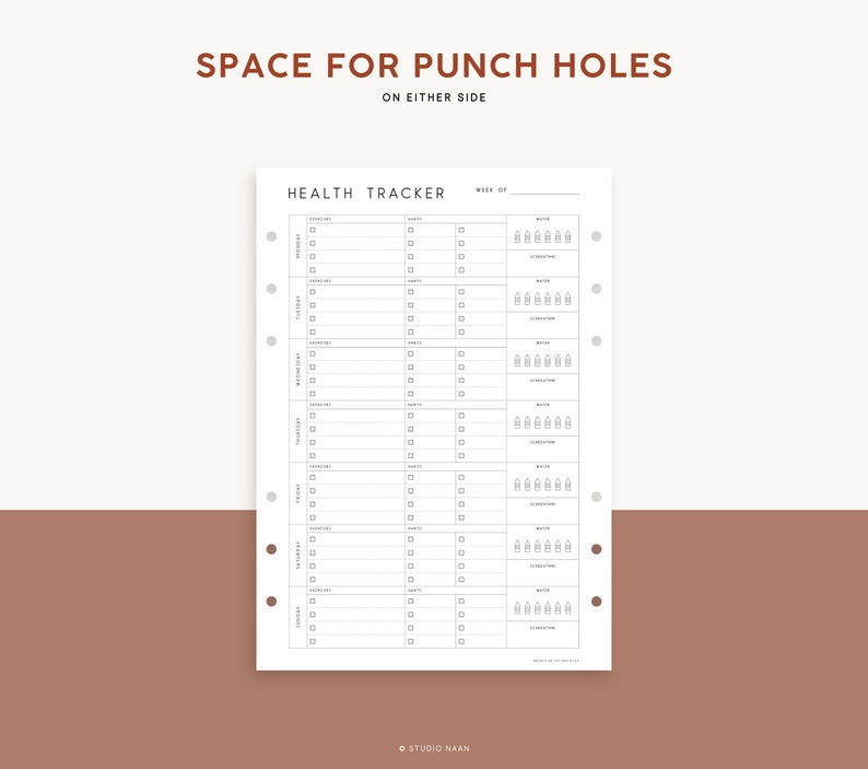 Weekly Health Tracker Printable Exercise Schedule Weekly Habit - Etsy