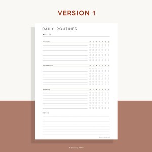 Printable Daily Routine Planner Daily Habit Tracker Template Daily ...