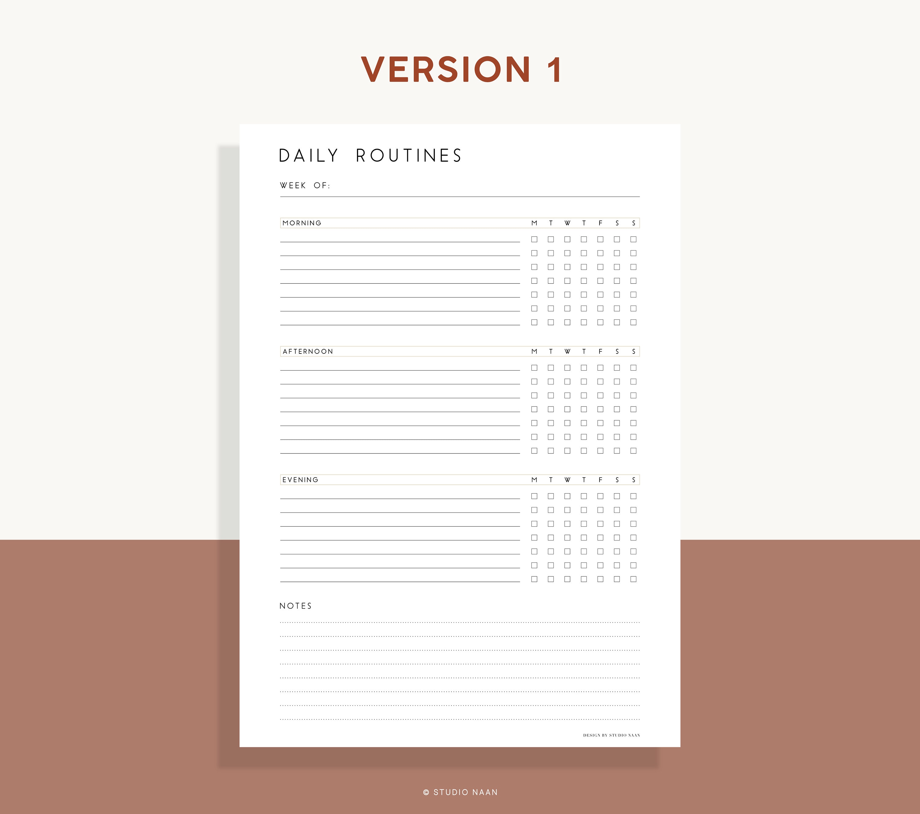 Printable Daily Routine Planner Daily Habit Tracker Template Daily ...