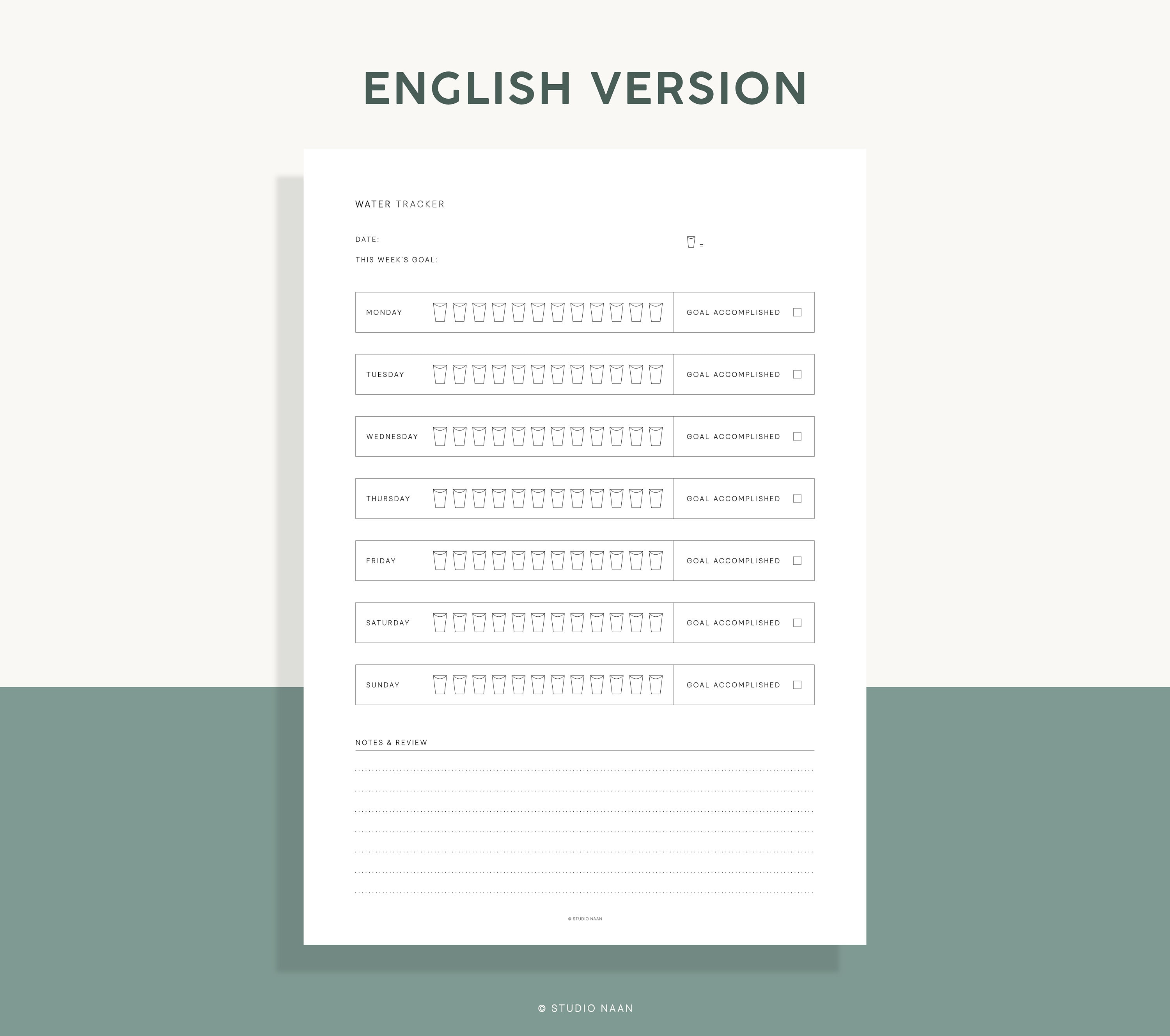 Weekly Water Tracker 7 Day Hydration Challenge Printable Water Tracker ...