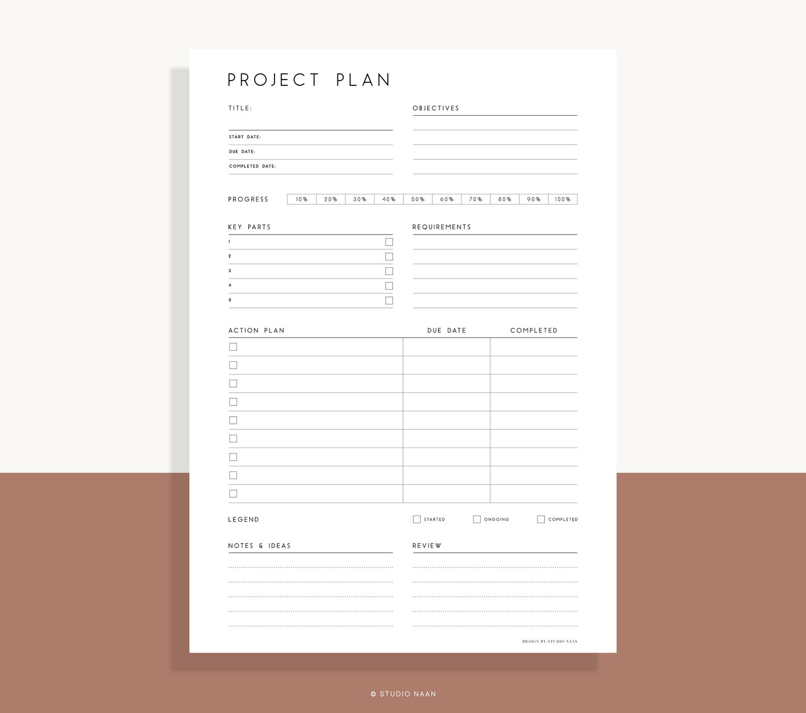 Printable Project Planner Template Project Management Template Task ...
