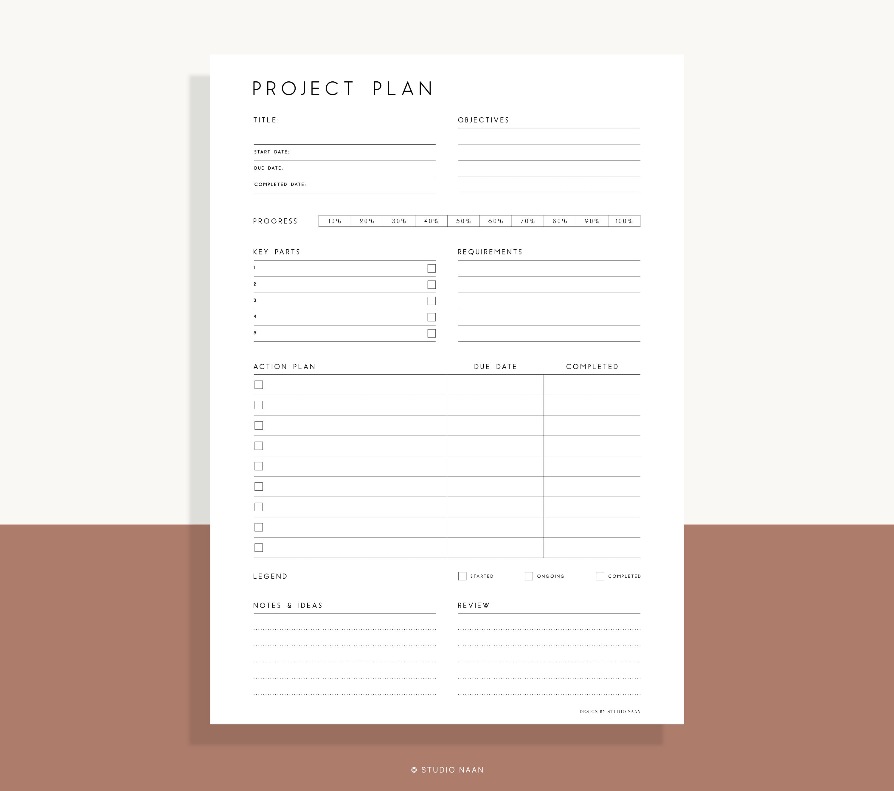 Printable Project Planner Template Project Management Template Task ...