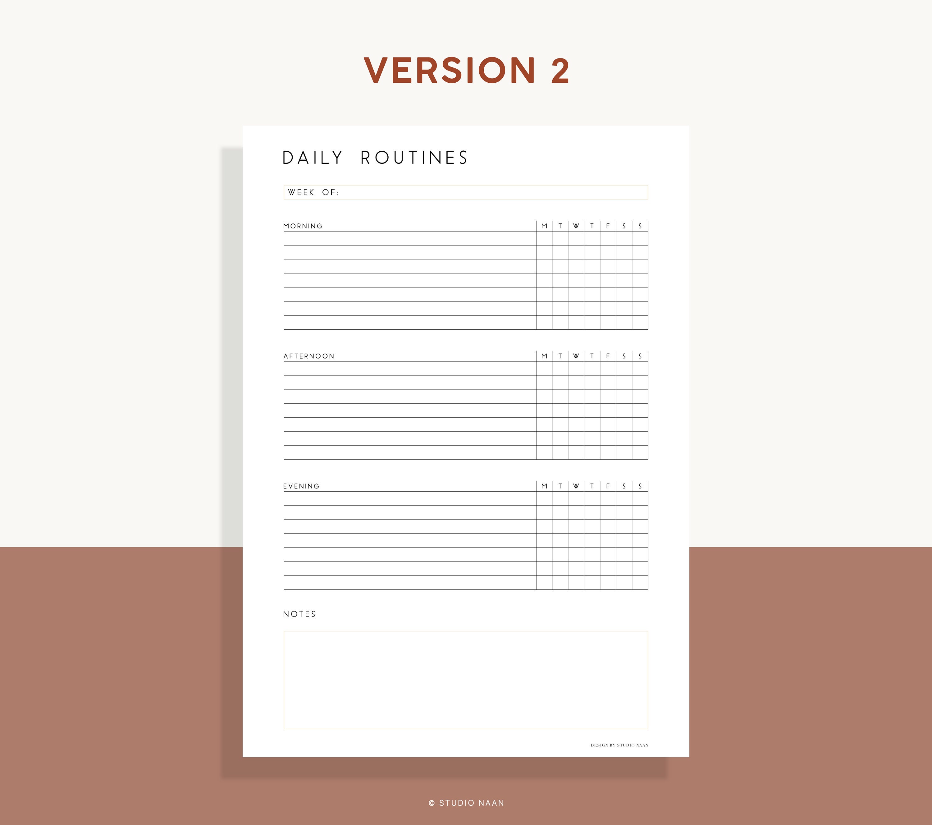 Printable Daily Routine Planner Daily Habit Tracker Template Daily ...