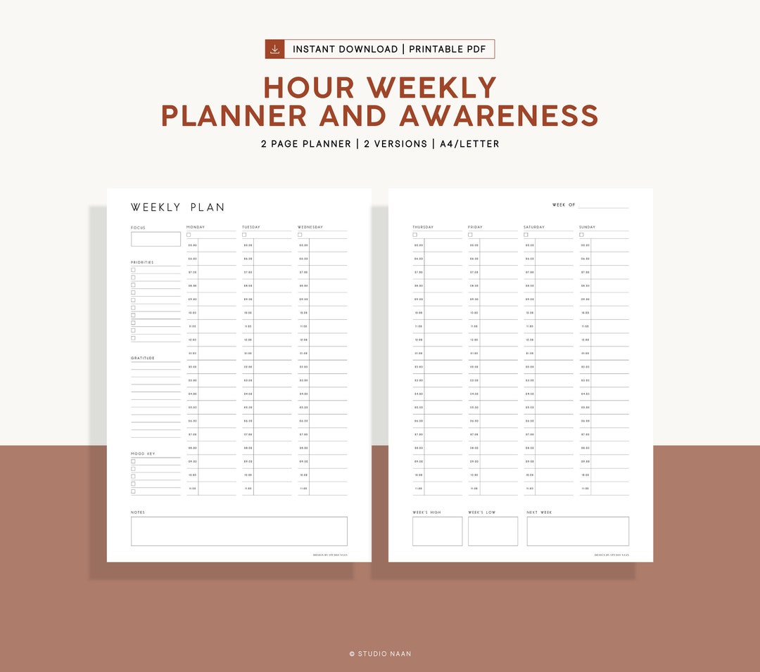 Weekly Self Awareness Planner Printable Weekly Productivity - Etsy