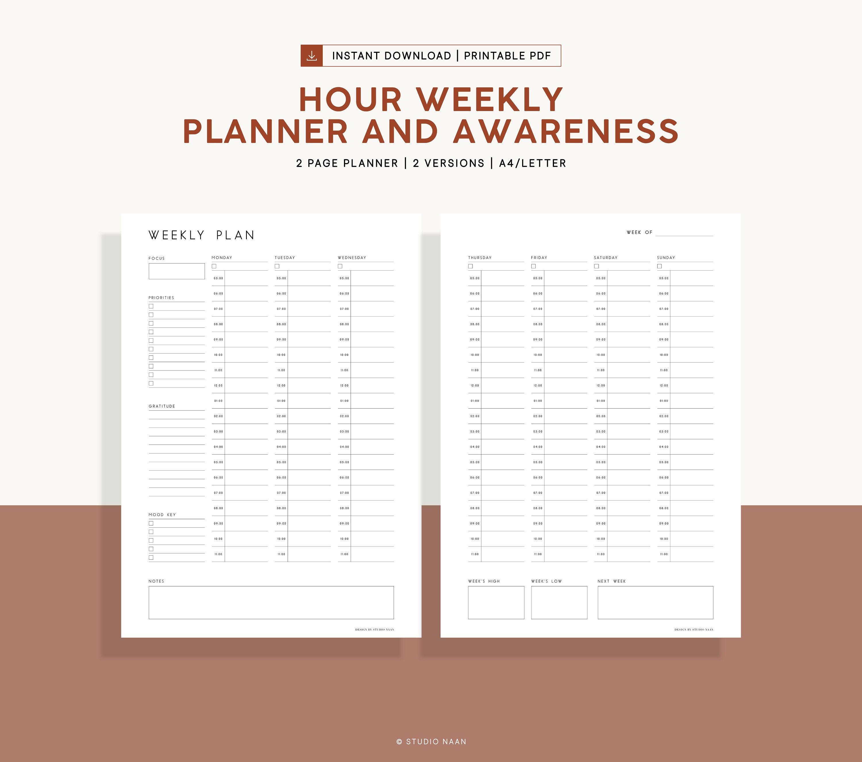 Weekly Self Awareness Planner Printable Weekly Productivity - Etsy