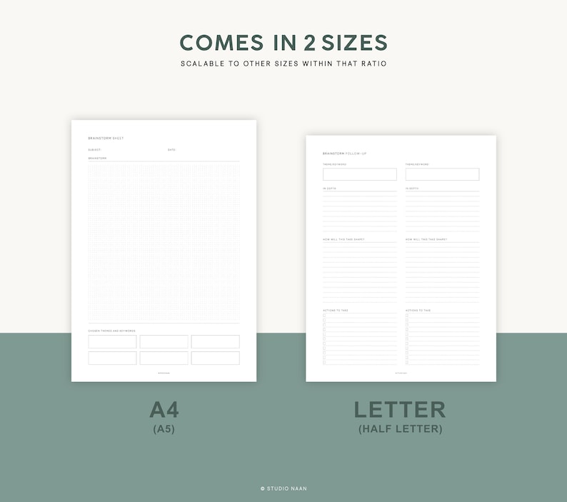 Brainstorm Planner Printable Brainstorm Action Plan Brainstorm Sheets ...