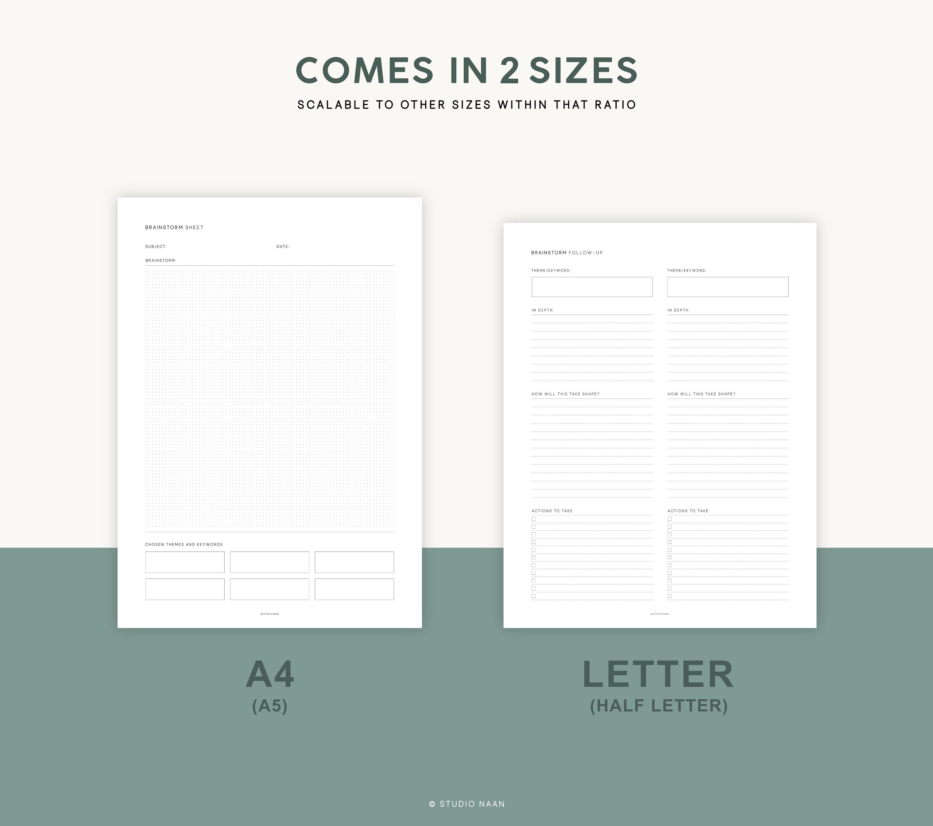 Brainstorm Planner Printable Brainstorm Action Plan Brainstorm Sheets ...