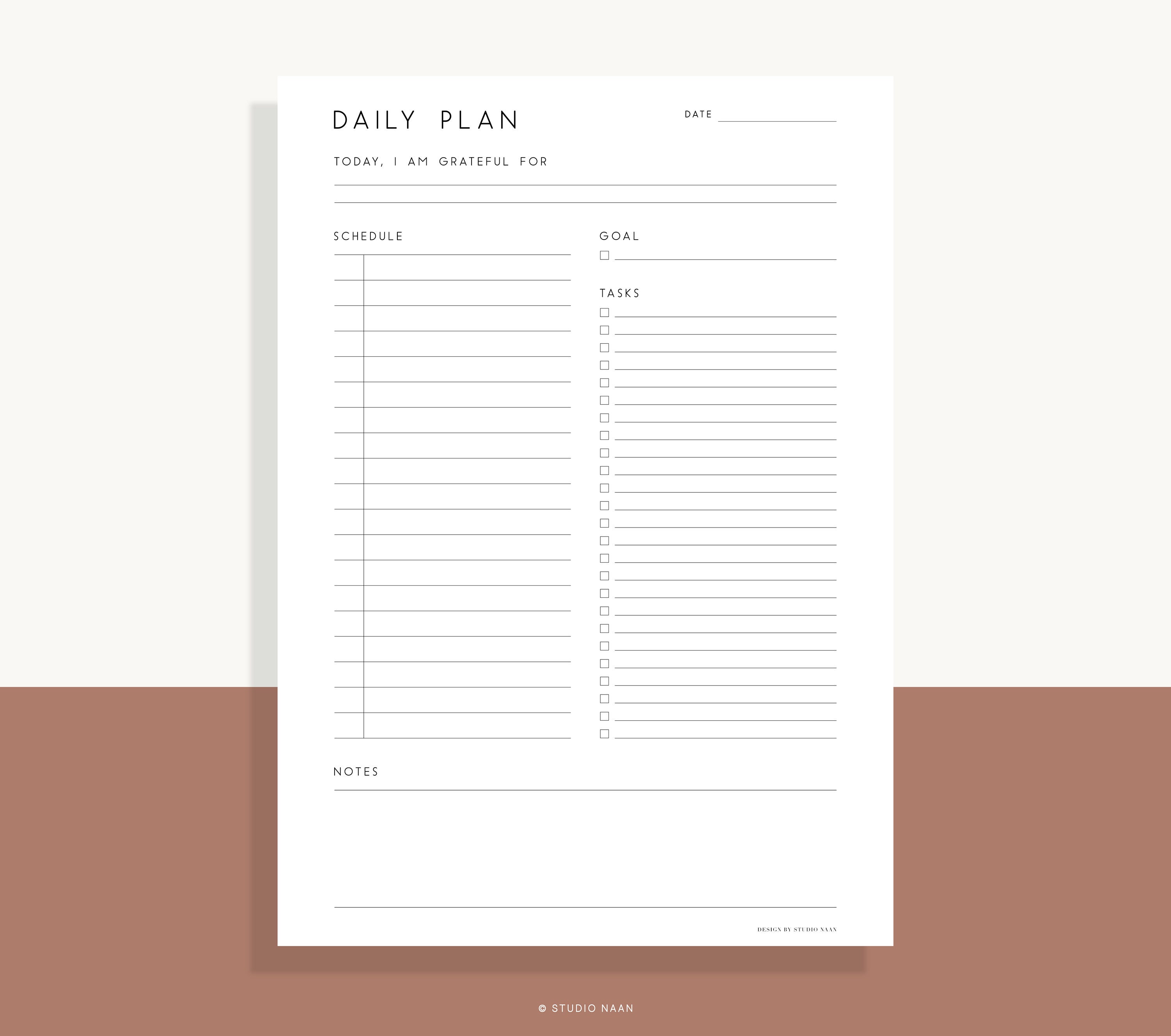 Daily Planner Printable Daily Productivity Planner Template - Etsy