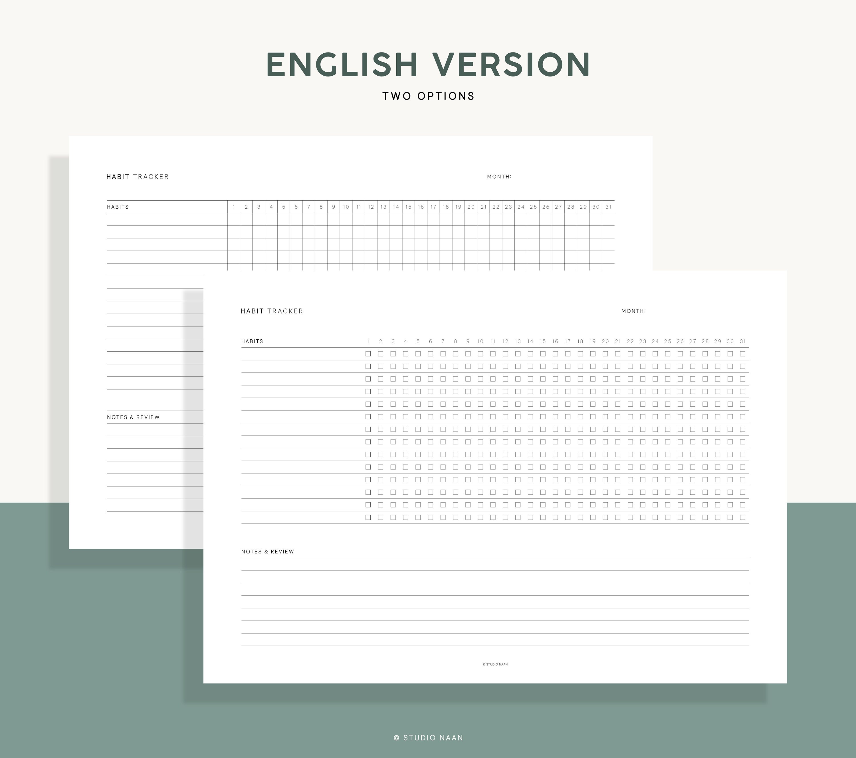 Monthly Habit Tracker Printable Routine Tracker Template Minimal ...