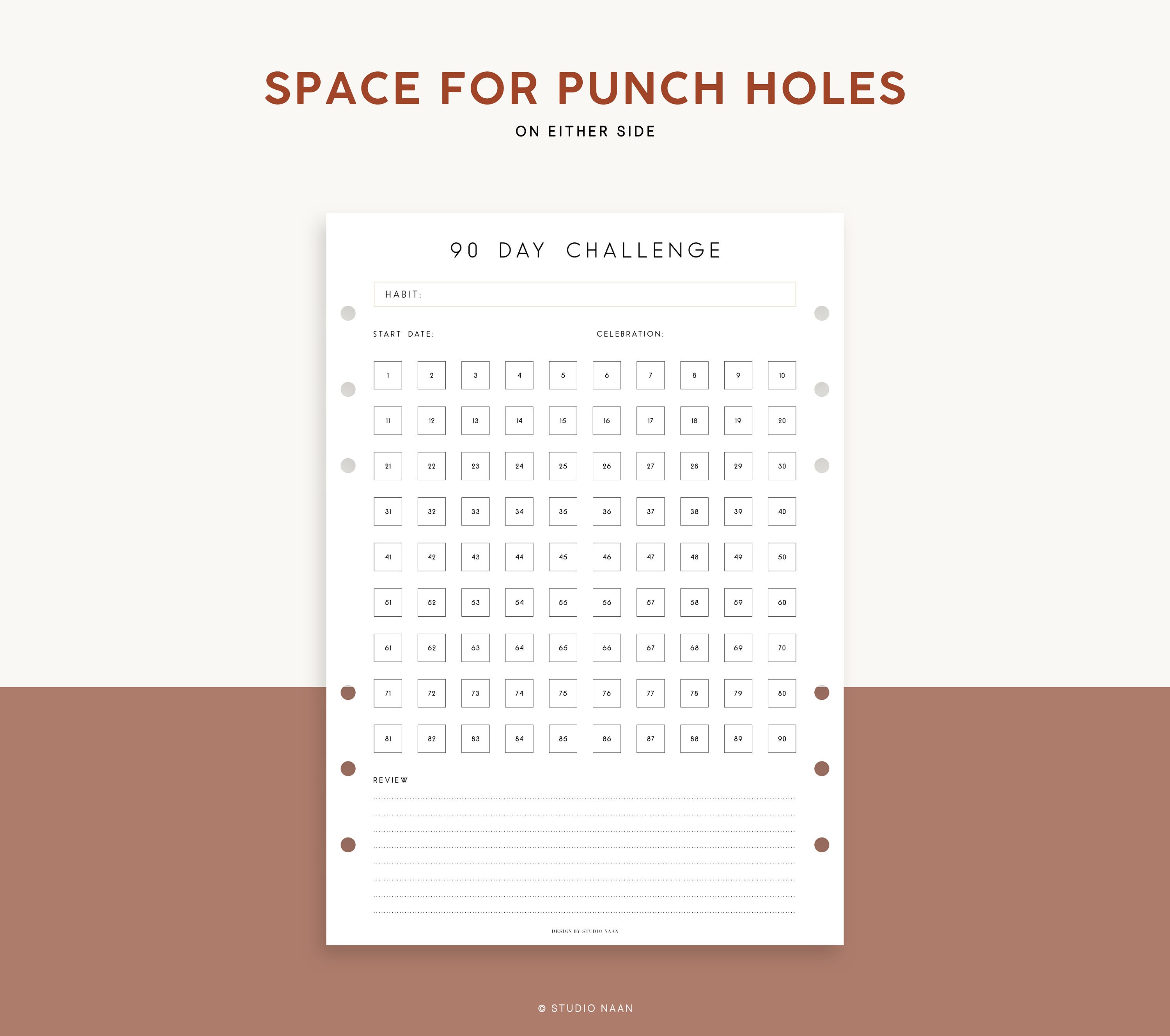 90 Day Habit Challenge Tracker Printable Habit Tracker Planner Minimal ...