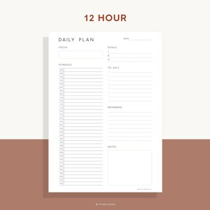 Daily Half Hour Planner Printable Daily Schedule Minimal Daily ...
