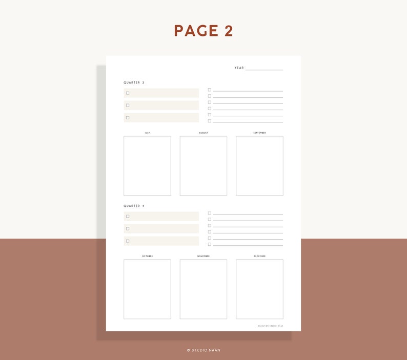 Quarterly Planner Printable Yearly Productivity Planner Printable Goal ...