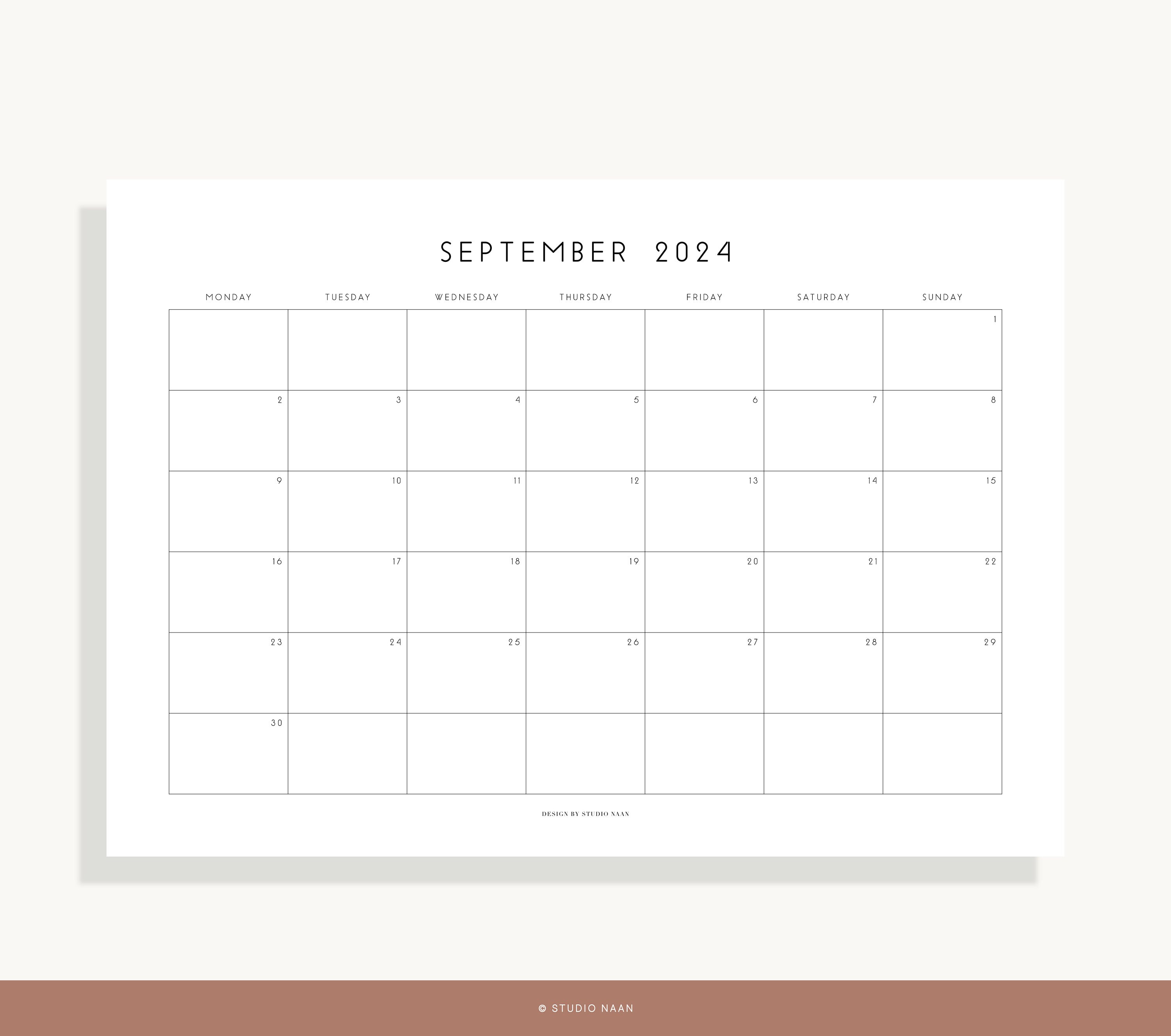 Monthly Calendar 2024 Printable Planners Monthly Calendar Template ...