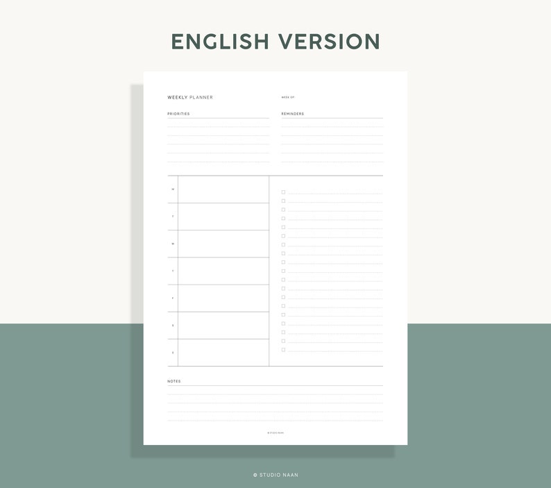 Weekly Task Planner Printable Weekly Schedule Minimal Task Checklist ...