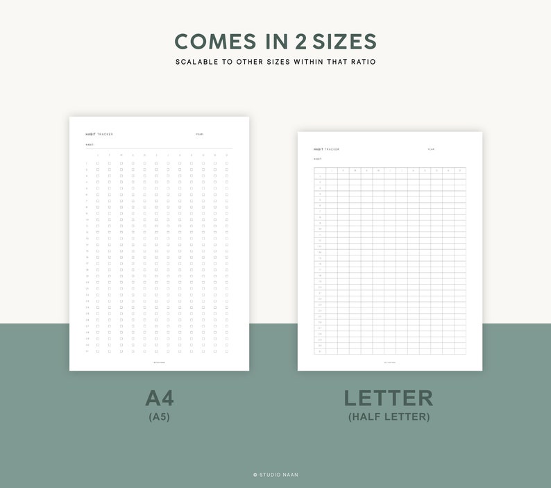 Yearly Habit Tracker Printable Routine Tracker Template Minimal Yearly ...