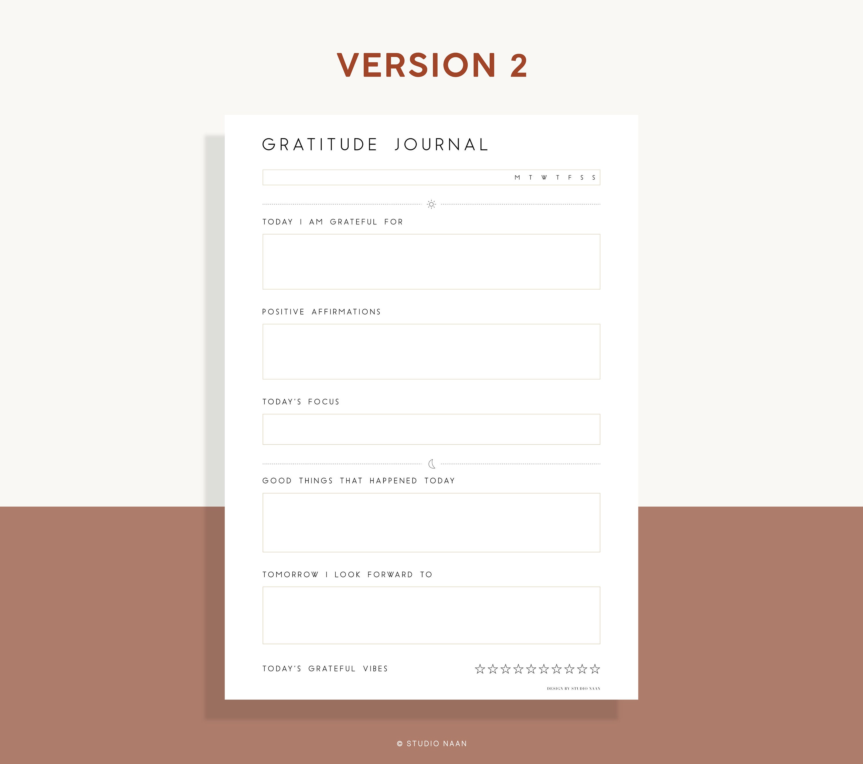 Printable Daily Gratitude Journal Template Daily Notebook Downloadable ...