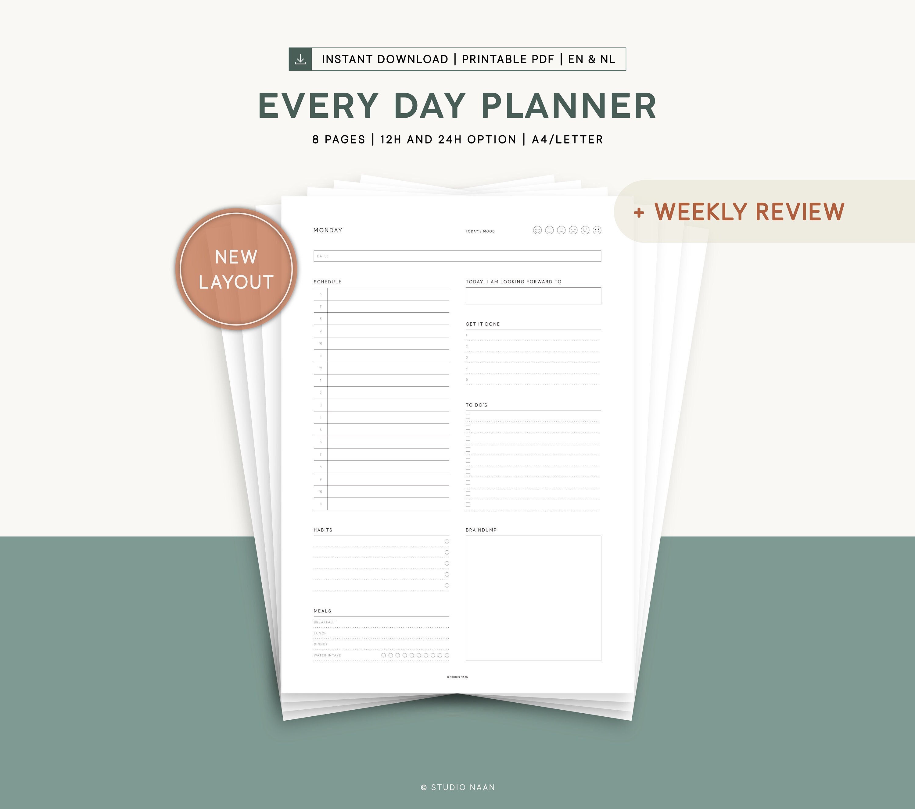 Daily Planner Bundle Printable Daily Productivity Planner - Etsy