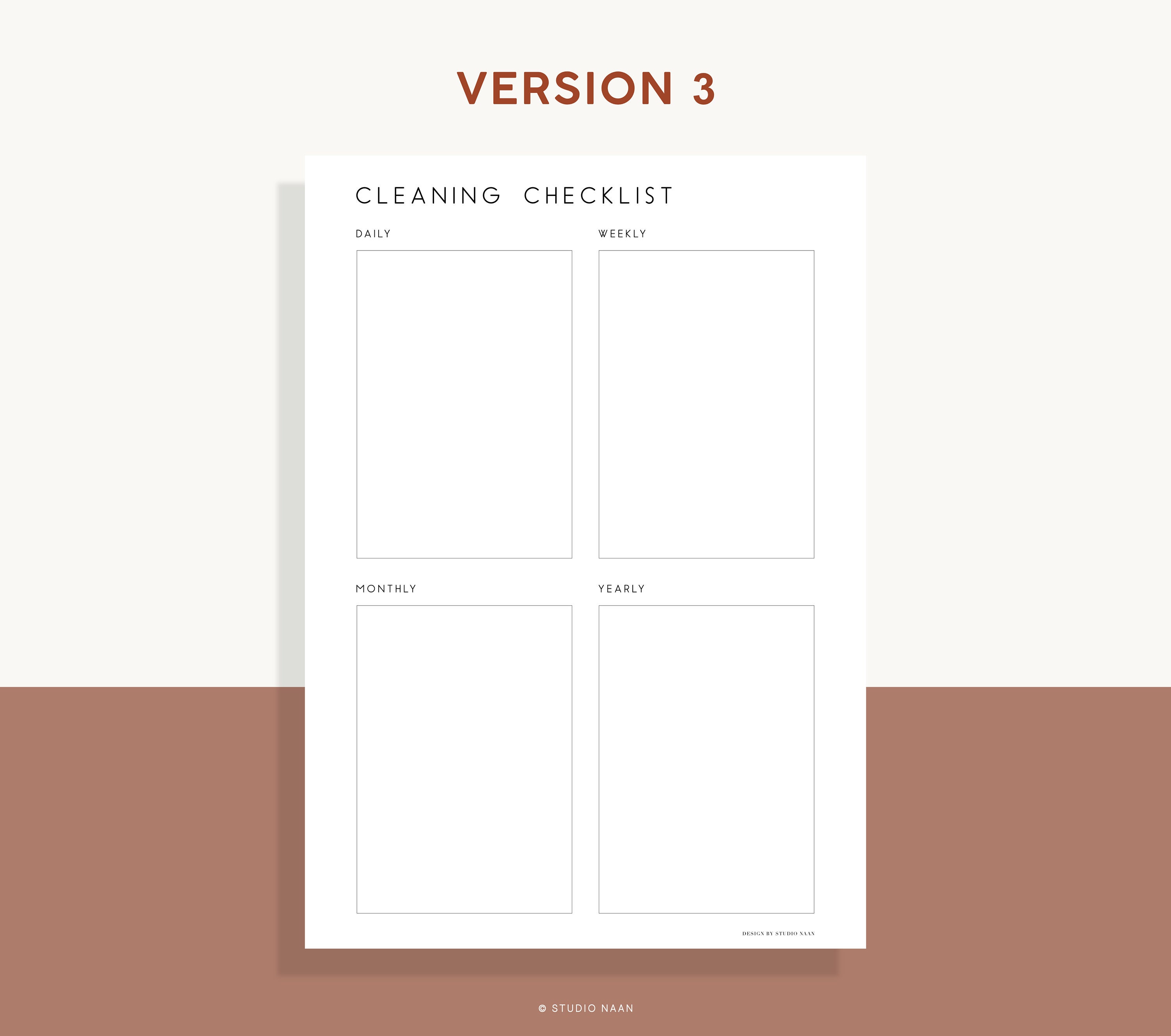 Printable Cleaning Checklist Daily Cleaning Planner Weekly Cleaning ...