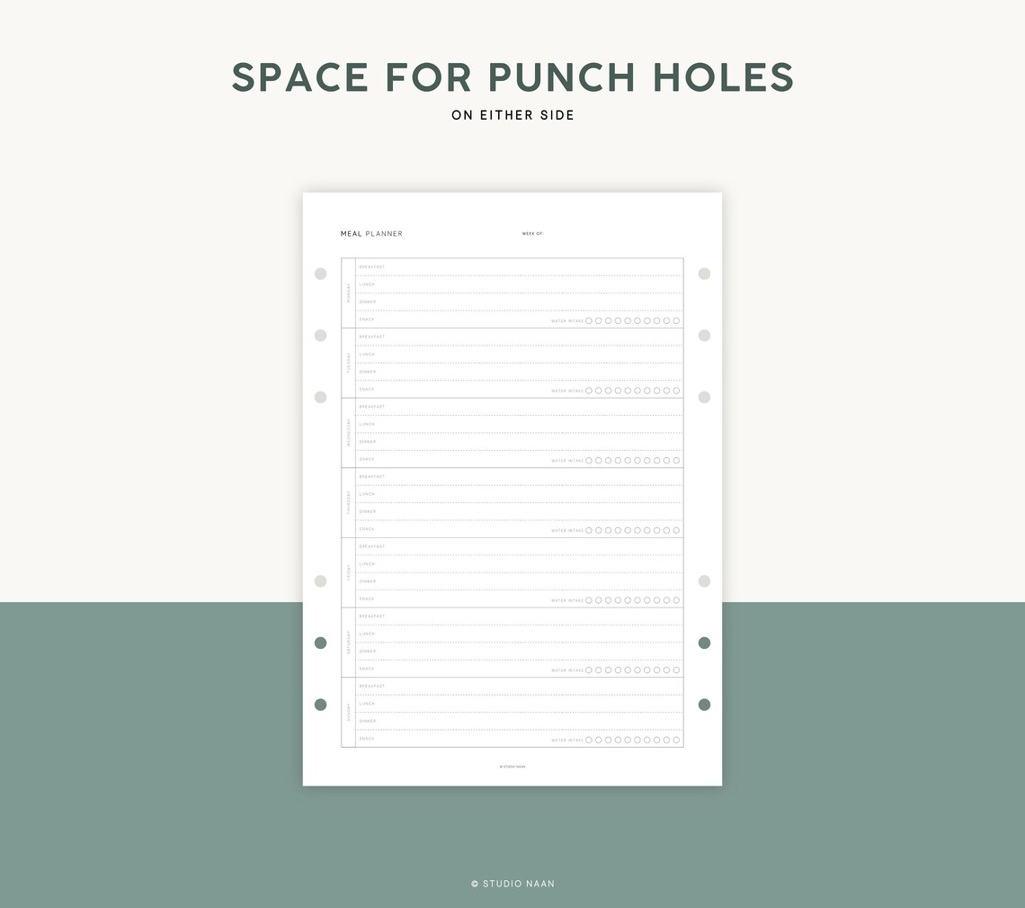 Weekly Meal Planner and Water Intake Tracker Printable Meal Schedule ...