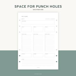 Weekly Goal Planner Printable Minimal Goal Setting Template Set Your ...