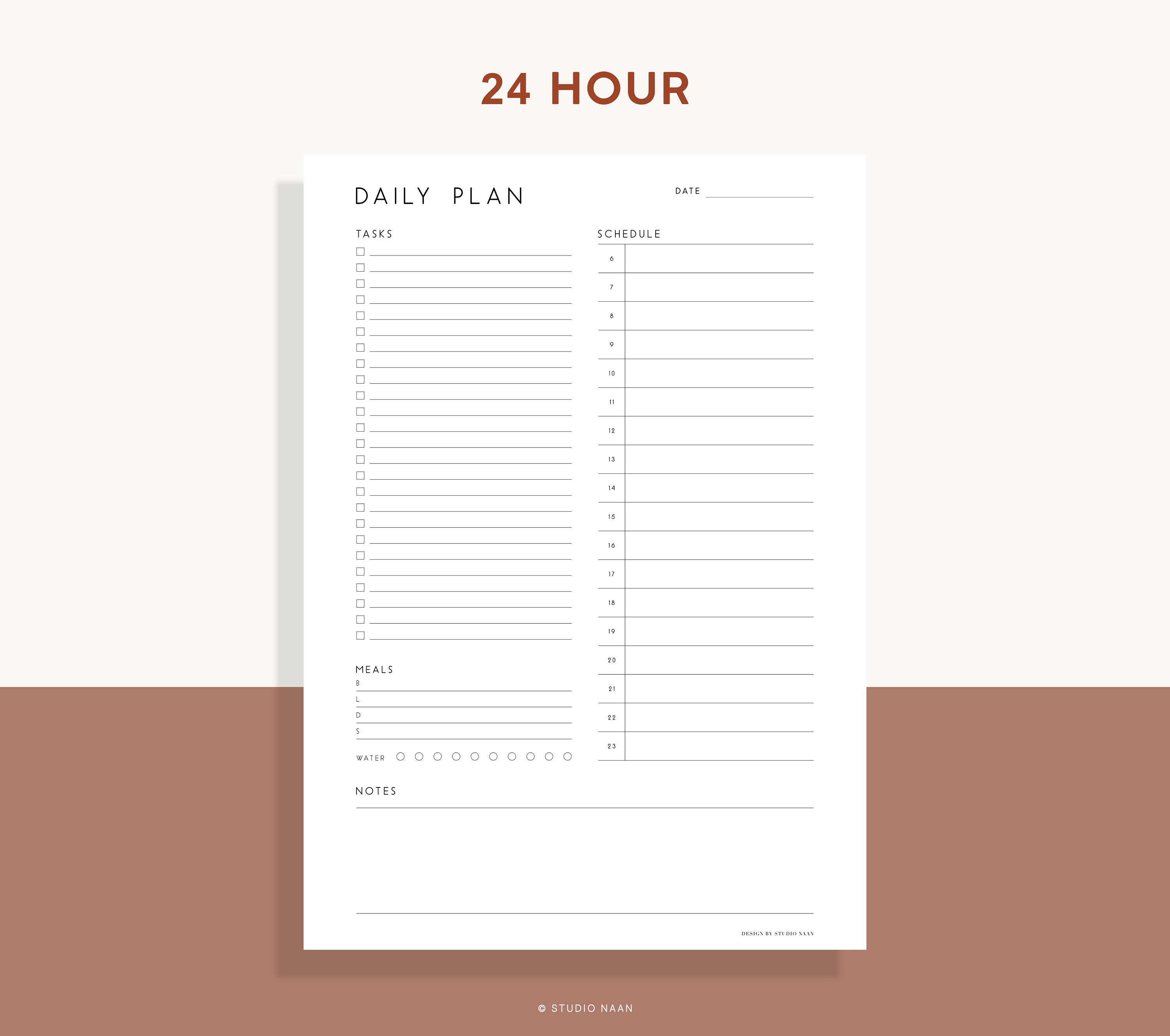 Minimal Daily Schedule Printable Daily Planner Daily - Etsy