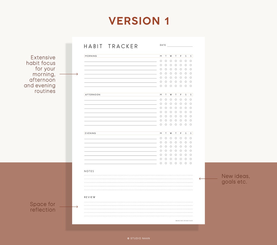 Weekly Habit Tracker Printable Daily Routine Tracker Template Weekly ...