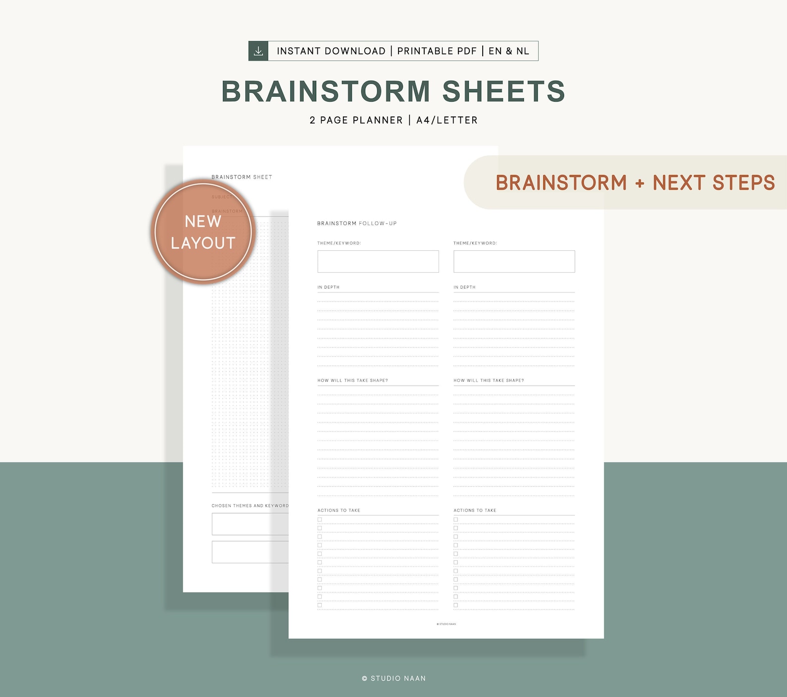 Brainstorm Planner Printable Brainstorm Action Plan Brainstorm Sheets ...