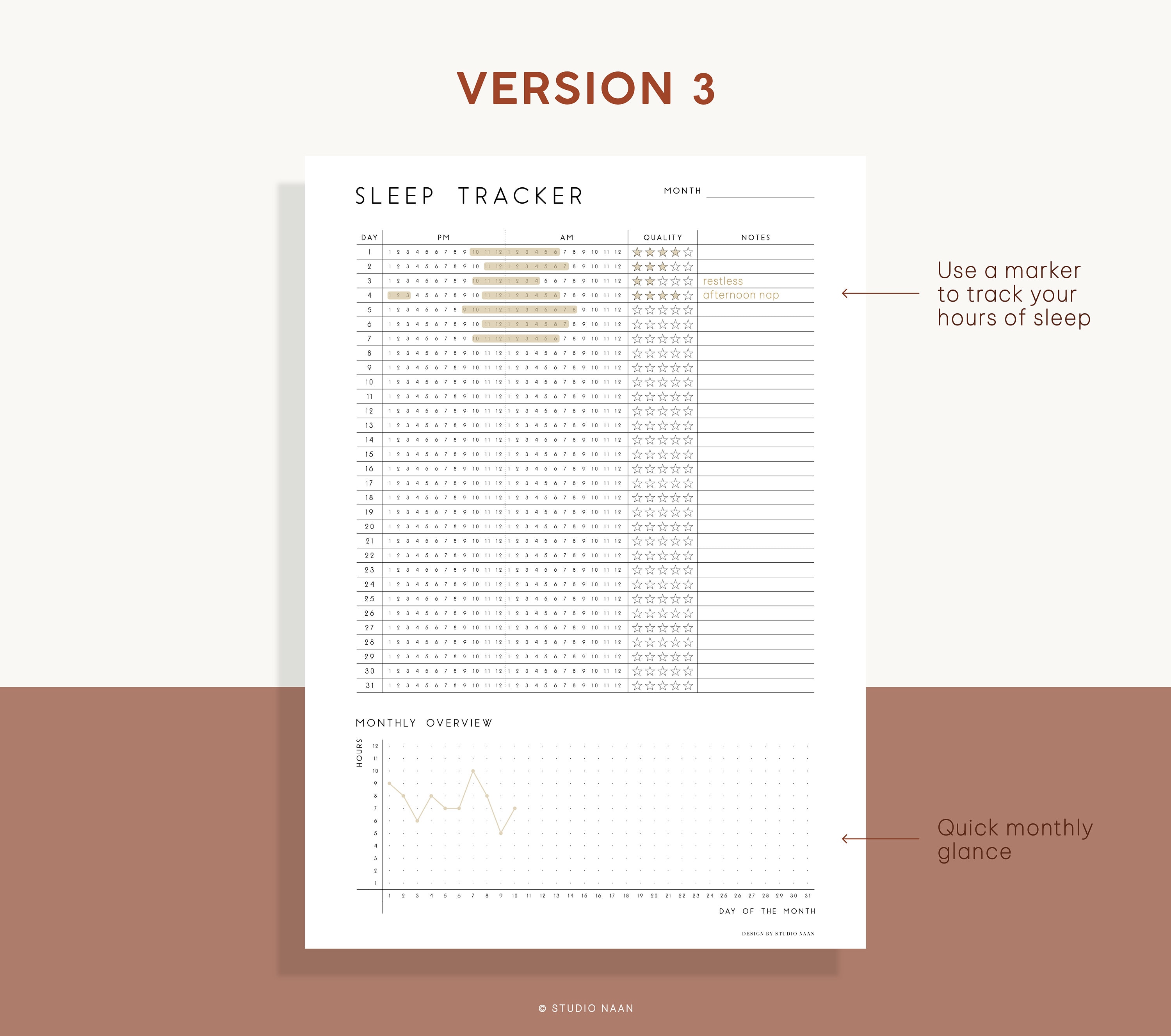 Monthly Sleep Tracker Printable Sleep Planner Download Sleep - Etsy
