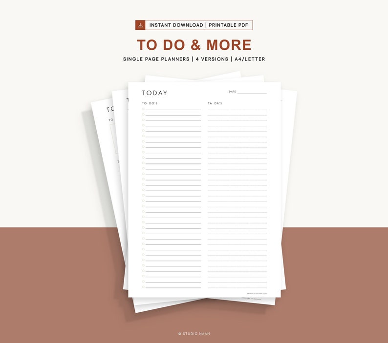 Printable To-do List Daily Checklist Weekly to Do List Monthly ...